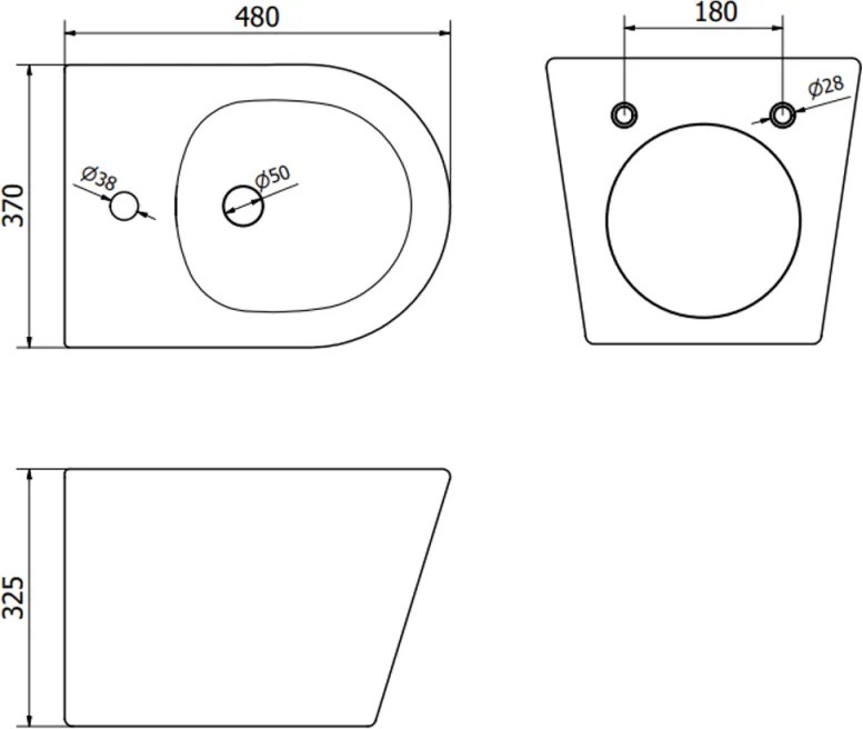 Mexen RICO, závěsný bidet, 48 x 35 cm, bílá, 35724800