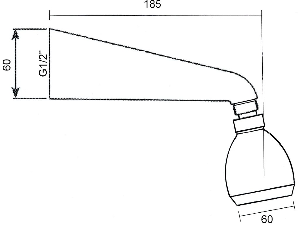 SAPHO Retro nástěnná sprcha s otočným kloubem, chrom 9041