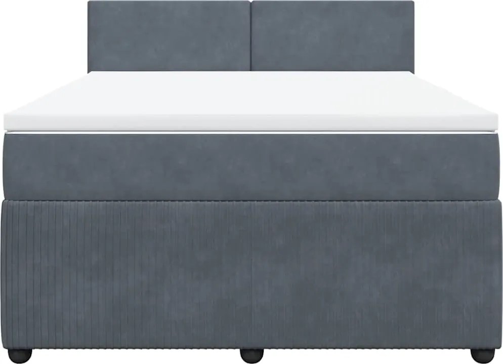 Box spring postel s matrací tmavě šedý 140 x 190 cm samet 3290029