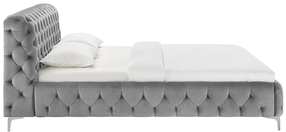 Designová postel Rococo 180 x 200 cm šedý samet