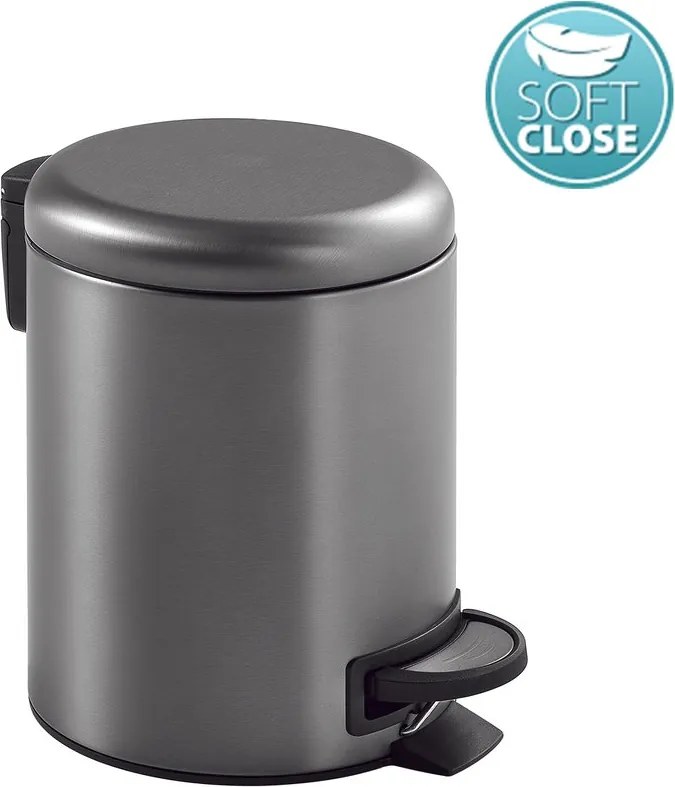 Gedy Gedy, POTTY odpadkový koš 3l, Soft Close, gun metal, 320981