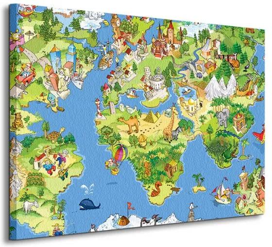 Obraz na plátně Dětská mapa světa Shunkov Alexander 80x60cm CS0612 | Biano
