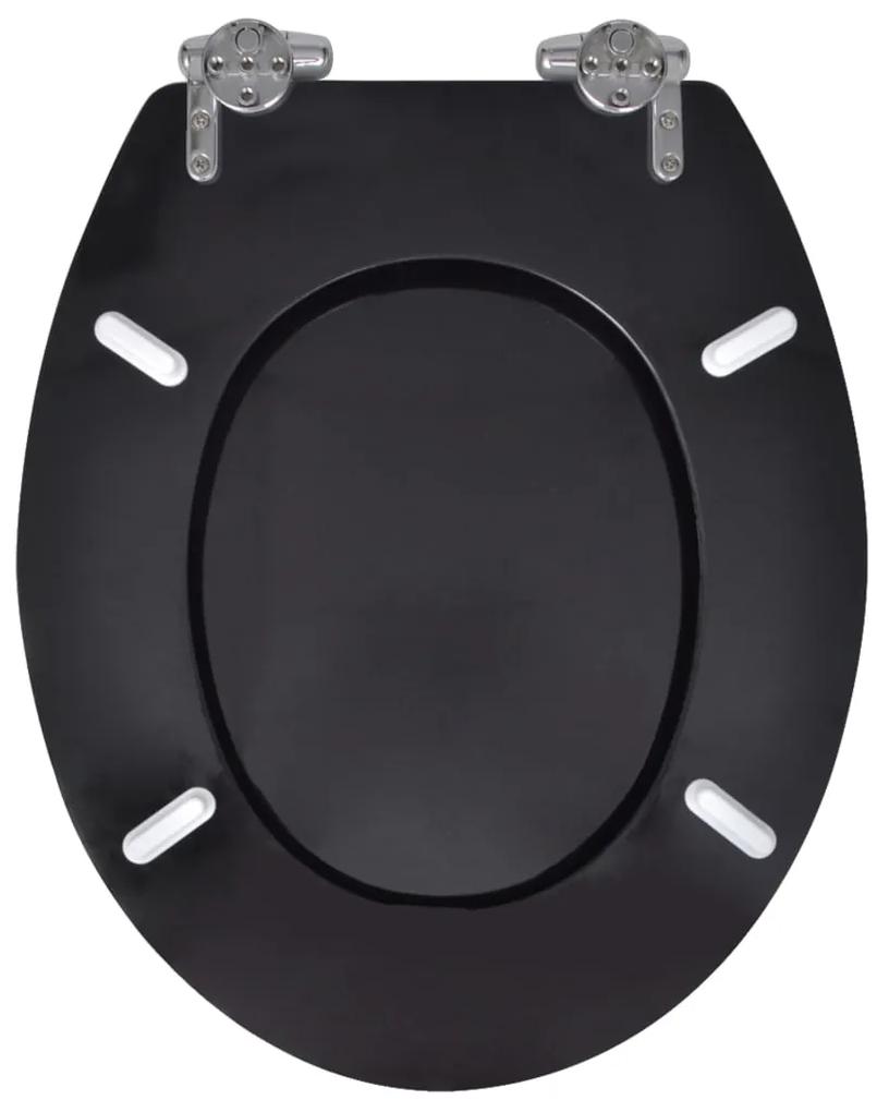 vidaXL WC sedátka s funkcí pomalého sklápění 2 ks černá MDF