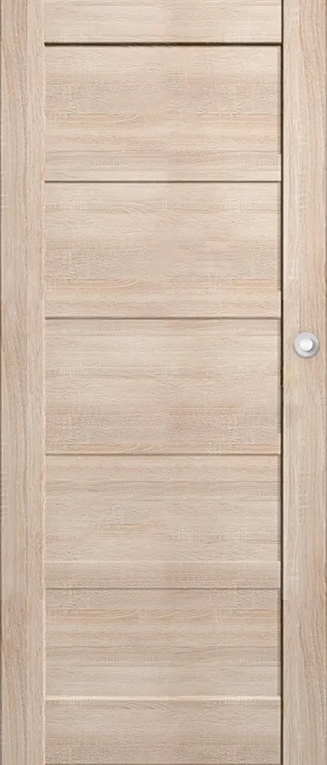 posuvné interiérové dveře do pouzdra BRAGA plné, model 1 Průchozí rozměr: 70 x 197 cm, Orientace dveří: Levé dveře, Dekor: Dub riviera