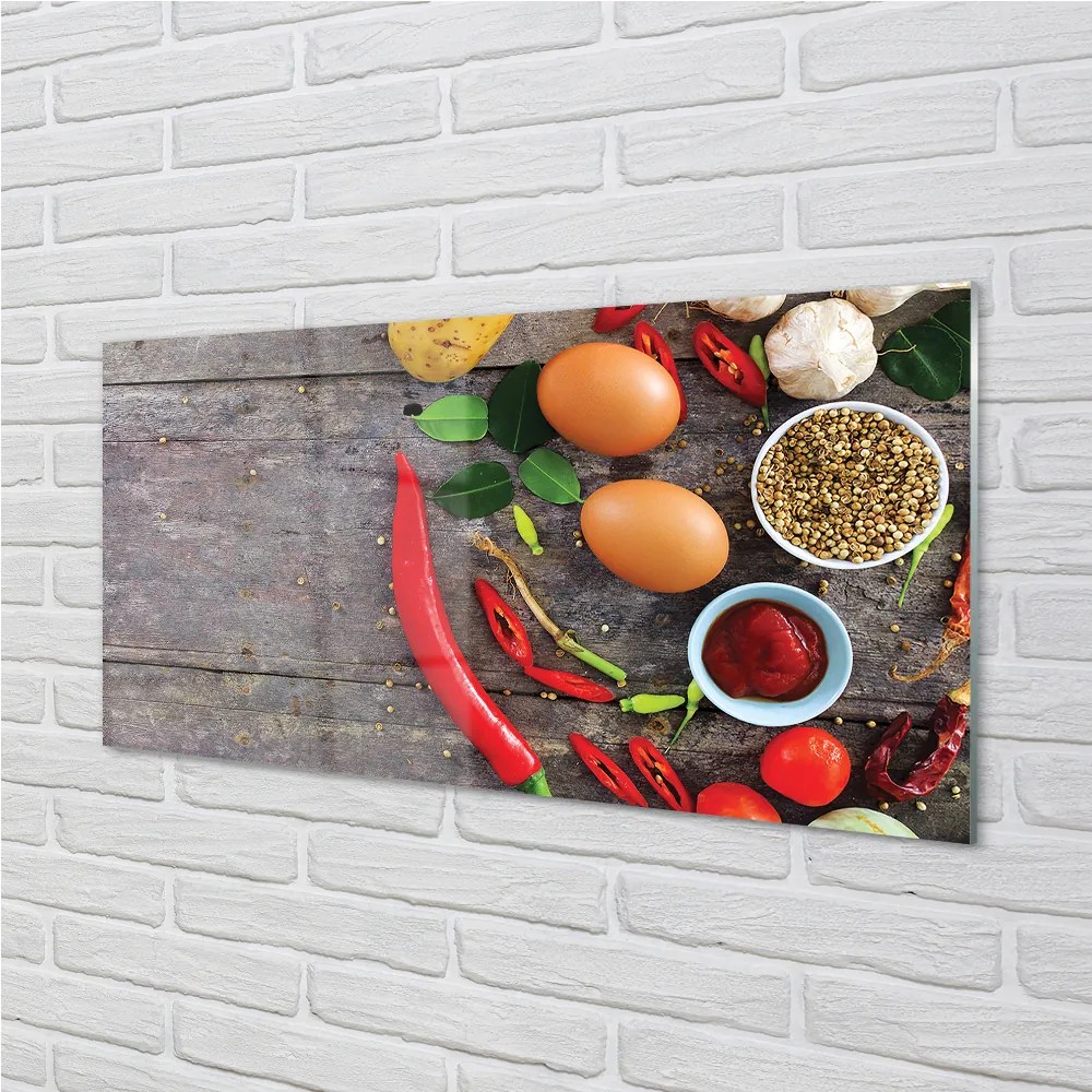 Skleněný panel Pepper opustí vejce 100x50 cm