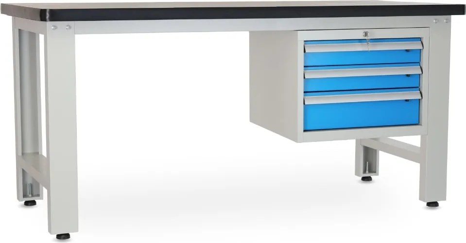 Dílenský stůl Solid MDF-03, 180 cm, závěsný box, černá