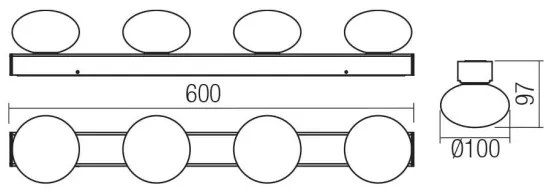 Redo 01-4311 - LED Koupelnové stropní svítidlo OVUM 4xLED/5W/230V IP44 černá