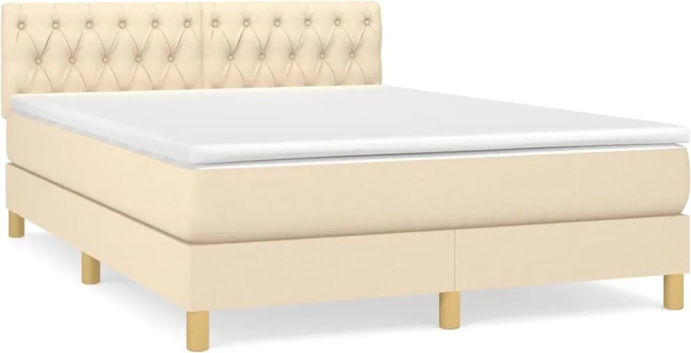 Box spring postel s matrací krémová 140x200 cm textil 3140862