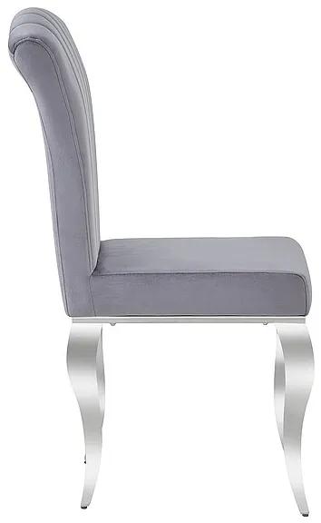 Stylová jídelní židle PREDRAG - chrom /šedá