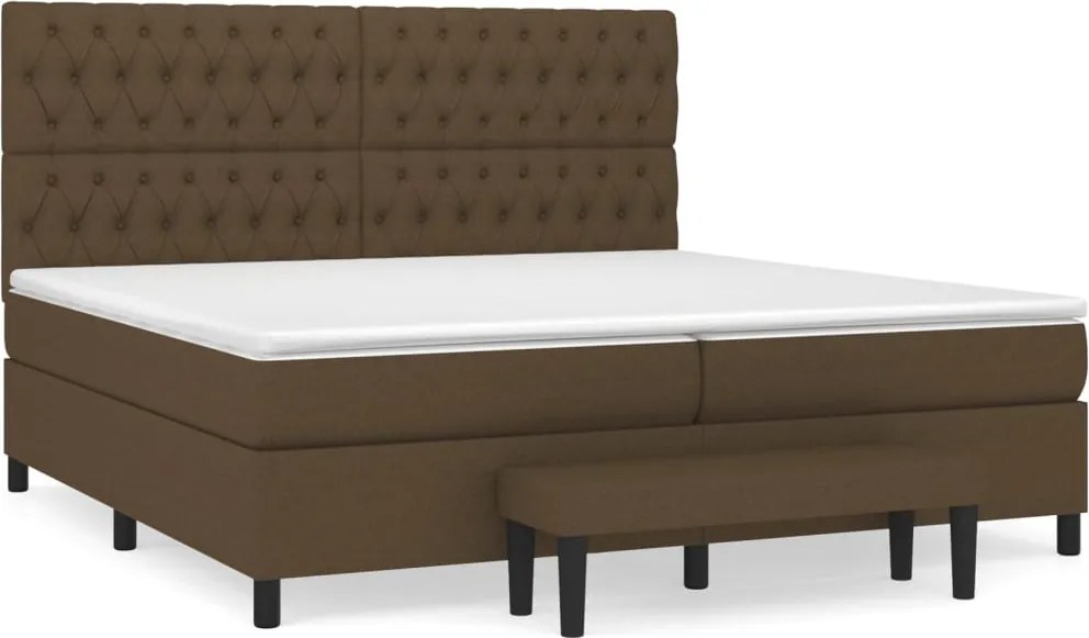 Box spring postel s matrací tmavě hnědá 200x200 cm textil 3136864