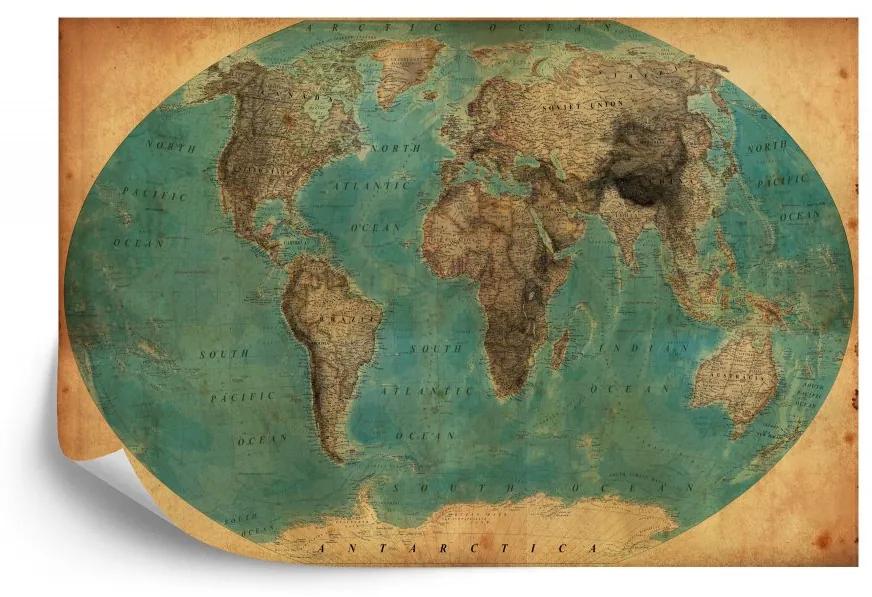 Fototapeta Stará Mapa Světa Vliesová tapeta 180x120