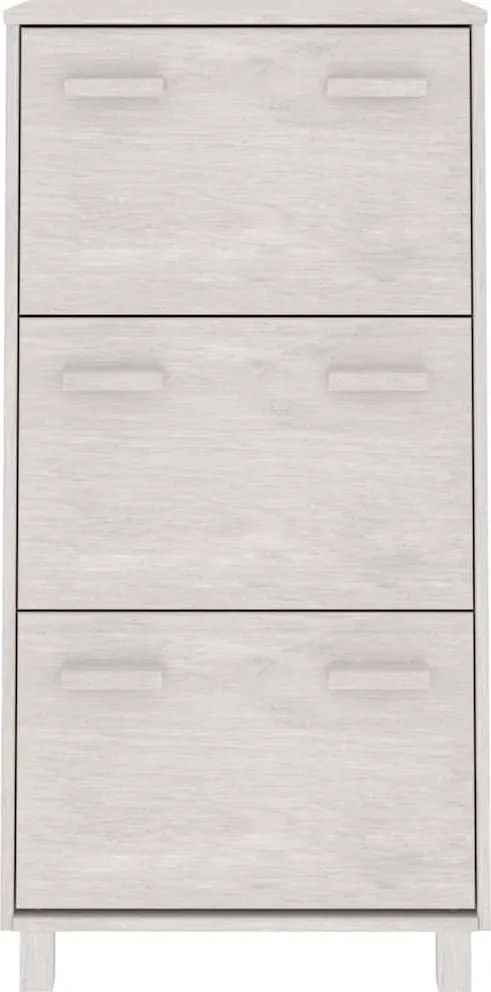 Botník HAMAR bílý 59,5 x 35 x 117 cm masivní borovice 340513