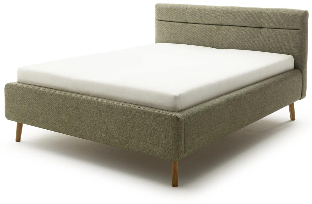 Čalouněná postel LOTTE 160x200 s úložným prostorem, zelená