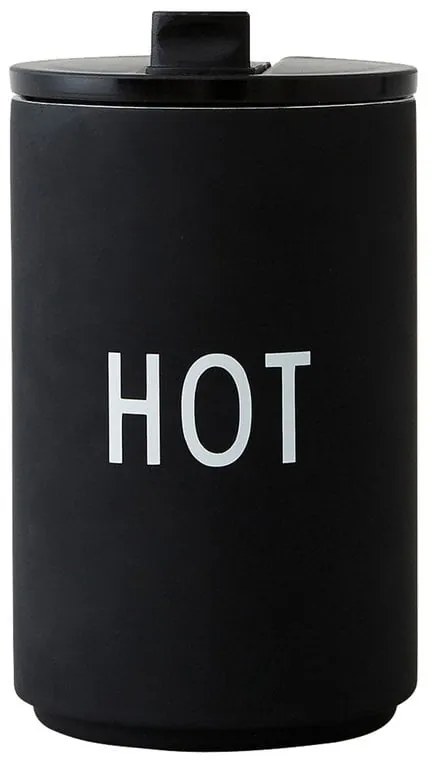 DESIGN LETTERS Termo hrnek HOT Black 350 ml, černá barva