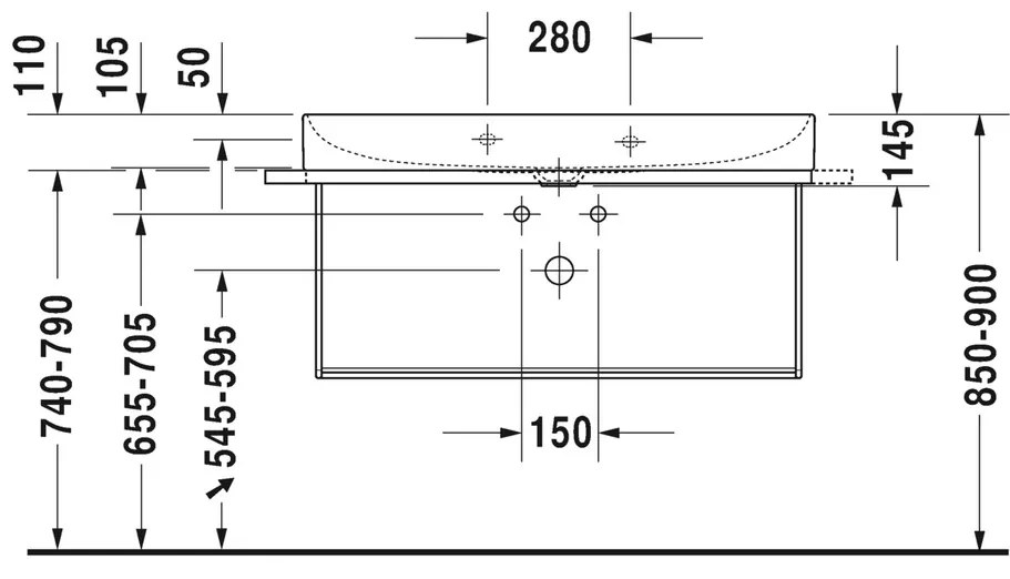 Duravit DuraSquare- Umyvadlo, 100x47 cm, bílá 2353100041