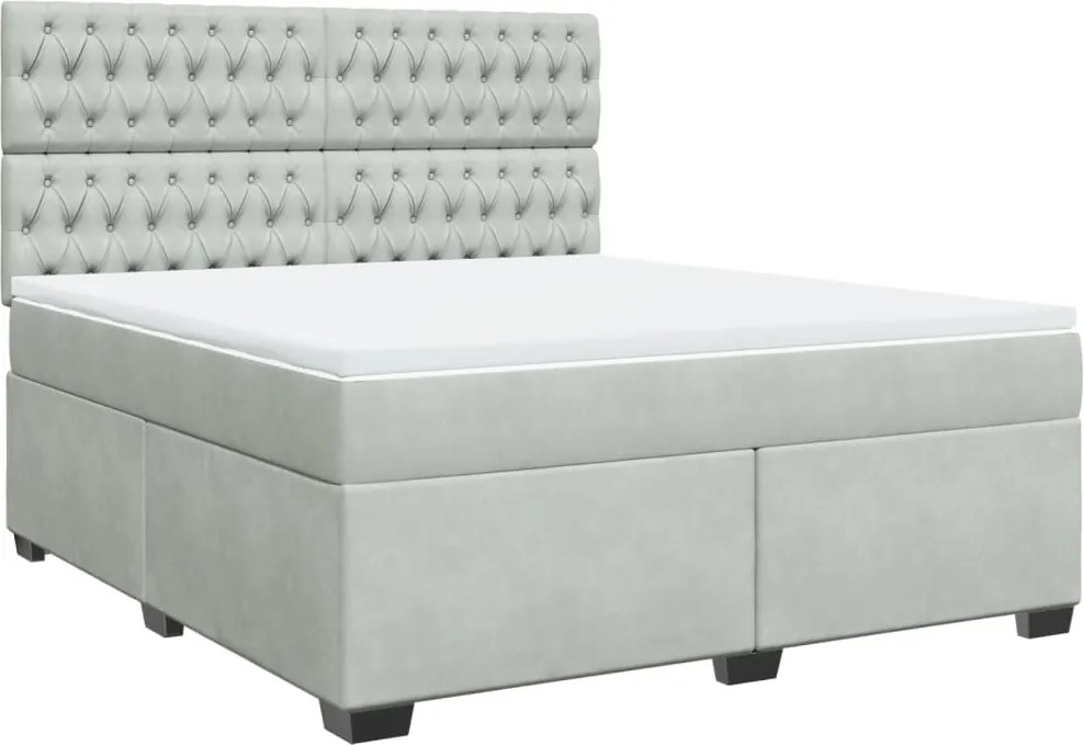 Box spring postel s matrací světle šedá 180x200 cm samet 3290984