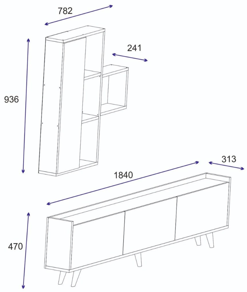Sconto TV sestava ETNA dub/antracit