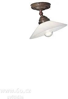 Il Fanale 212.23.OV Tabia, stropní svítidlo z mosazi a bílé skla, 1x46W E14, průměr 20cm