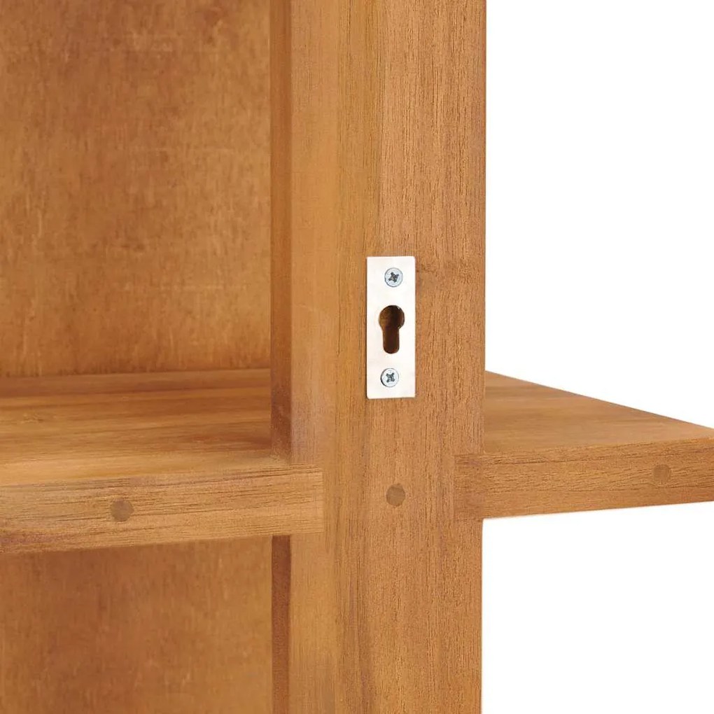 Nástěnné zrcadlo s poličkami 30 x 30 x 120 cm masivní teak 289070