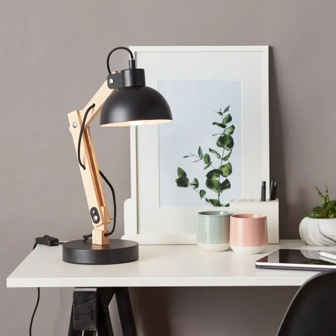 Brilliant 98979/06  Stolní lampa MODA černá + dřevo