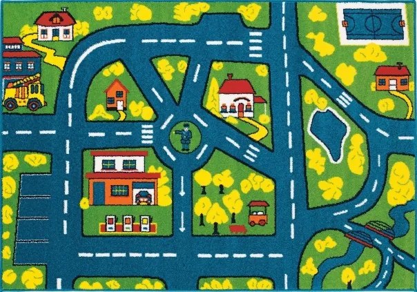 Vopi | Dětský koberec Joker 10 - 120 x 170 cm, zelenošedý