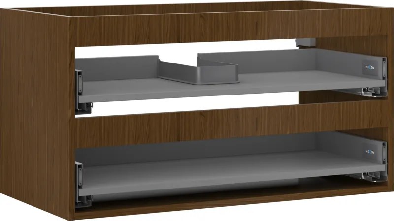 Mexen Box-A, závěsná skříňka 90 cm, 2 zásuvky, ořech, 91AX0-0900-470-2-86