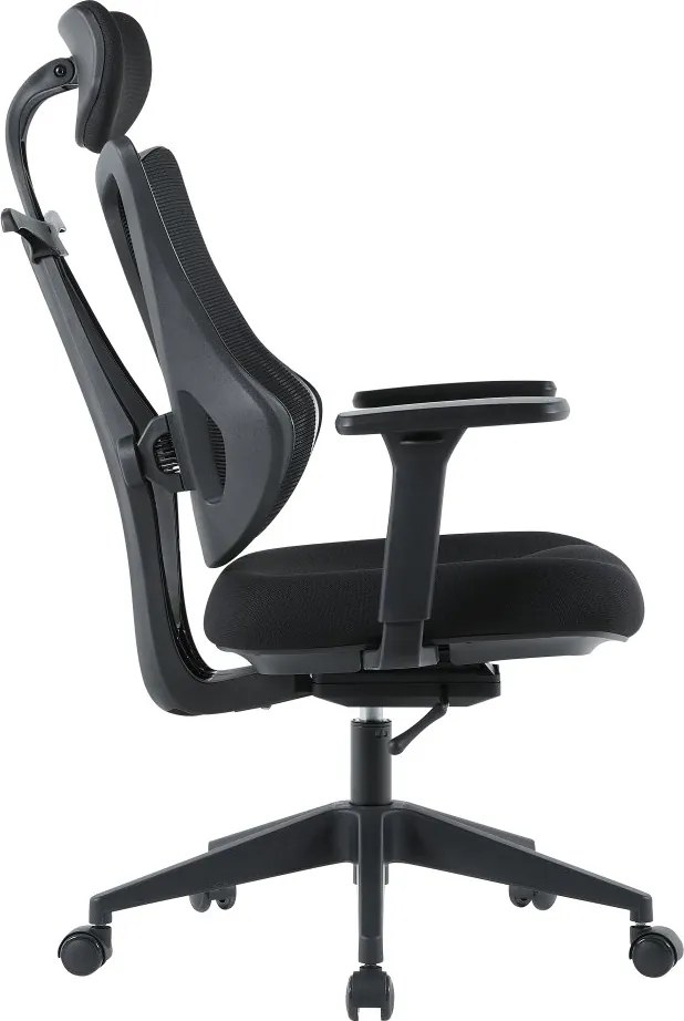 Kancelářská ergonomická židle MORA — síť / látka, černá
