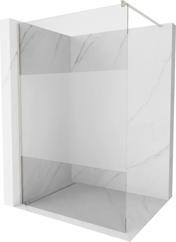 Mexen Kioto, sprchová zástěna Walk-In 110 x 200 cm, 8mm čiré sklo-námraza, broušená ocel profil, 800-110-101-97-35