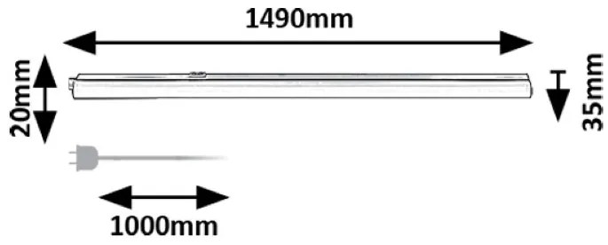 RABALUX 78011 Bareg svítidlo pod kuchynskú linku š1490mm LED 20W/2000lm 3000+4000K bílá