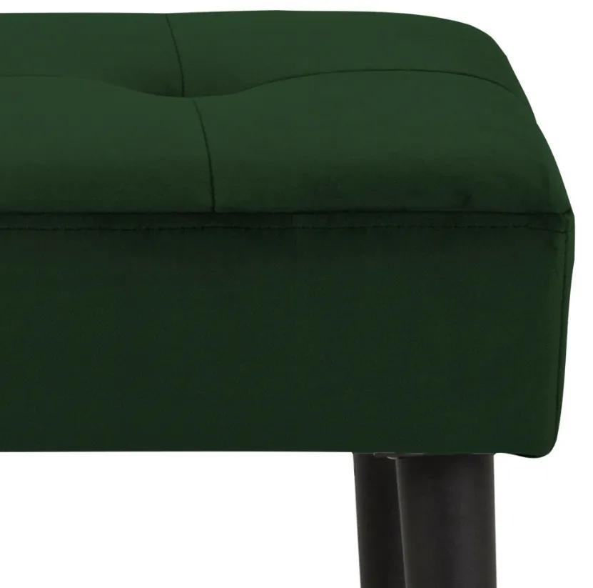 Scandi Tmavě zelená sametová lavice Cherry 95 cm