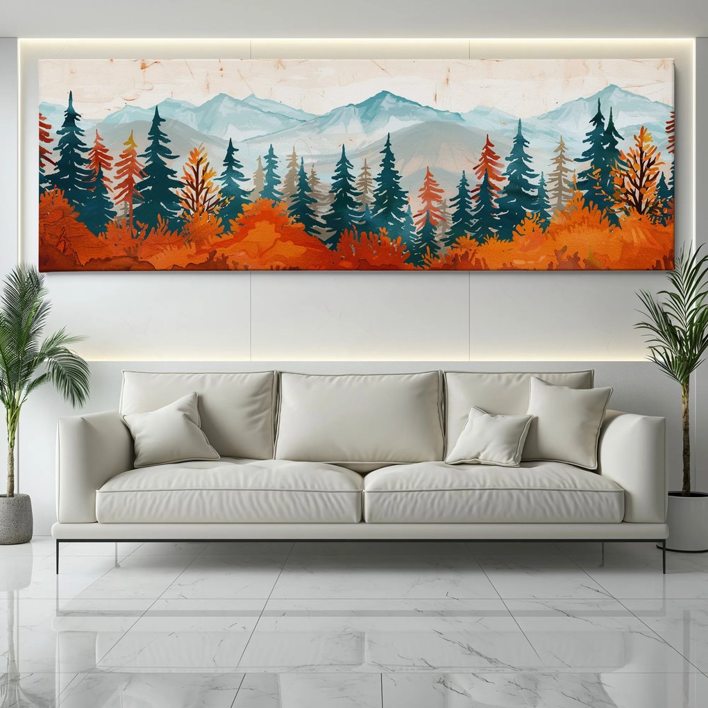 Obraz na plátně - Ve stínu jehličnatých lesů FeelHappy.cz Velikost obrazu: 180 x 60 cm