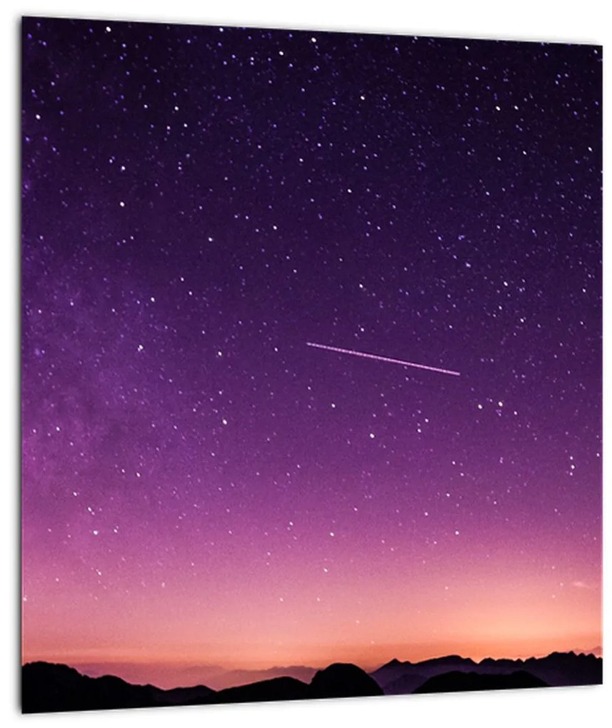 Obraz oblohy s padající hvězdou (30x30 cm)