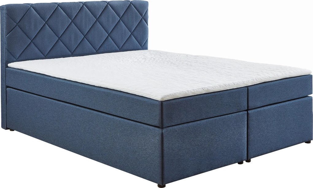 XXXLutz POSTEL BOXSPRING, 160/200 cm, tmavě modrá Carryhome - Manželské postele - 002157008401