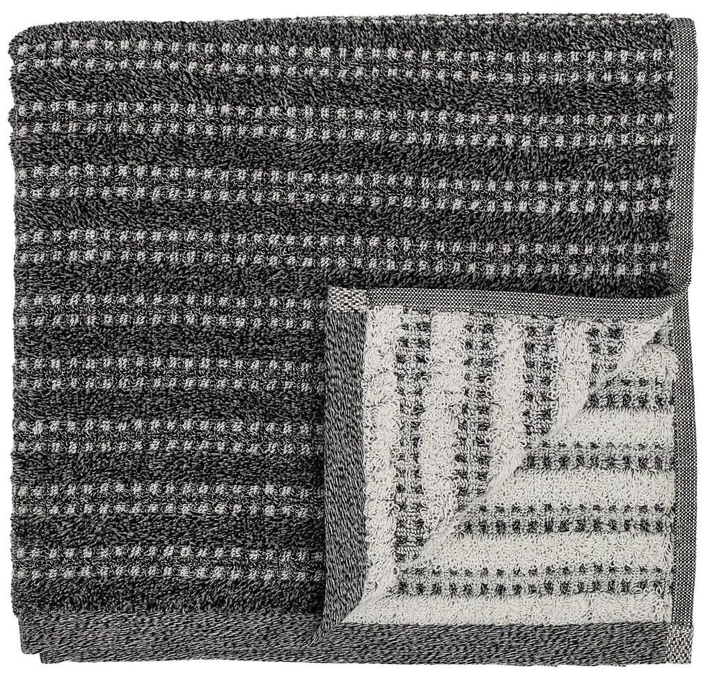 Bloomingville Froté ručník Black 140x70 cm, černá barva, textil