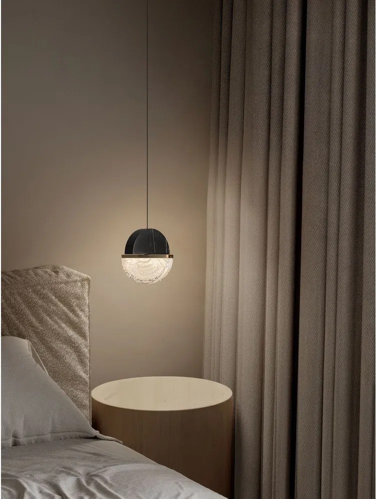 Černé kovové LED stmívatelné závěsné svítidlo ø 16 cm Dorin – Nova Luce