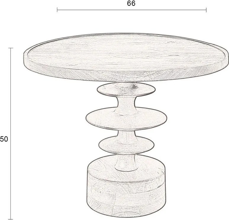 Kulatý konferenční stolek z mangového dřeva v tmavě přírodní barvě ø 66 cm Cath – Dutchbone