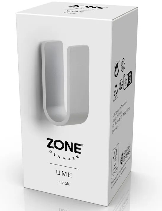 Zone Denmark Kovový háček na zeď Ume Soft Grey