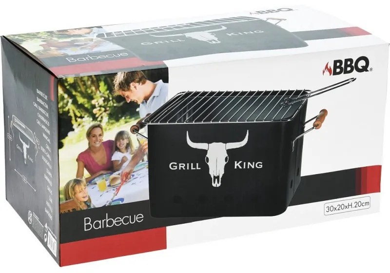 PROGARDEN Gril přenosný piknikový GRILL KING černá KO-C80901060