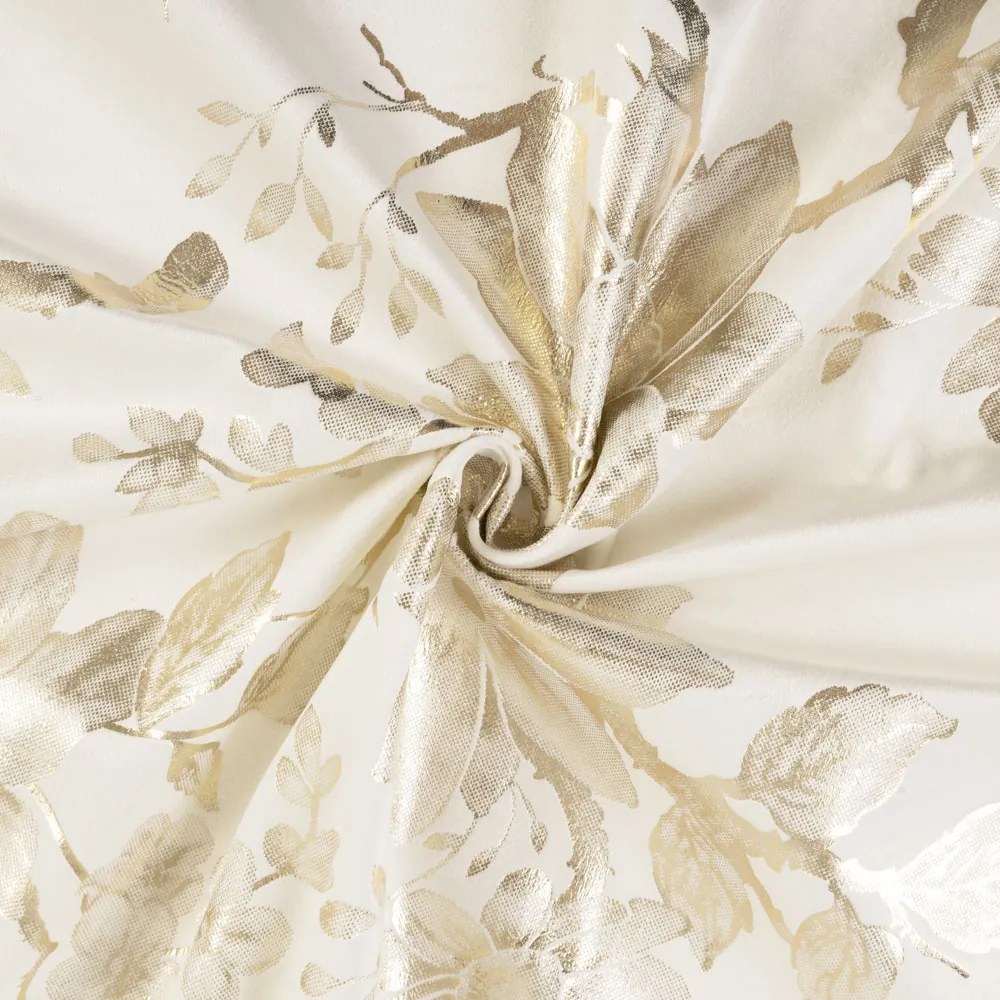 Biante Velký sametový obdélníkový ubrus Isabela Flower IBL-022 Zlaté květy na smetanovém 260x320 cm