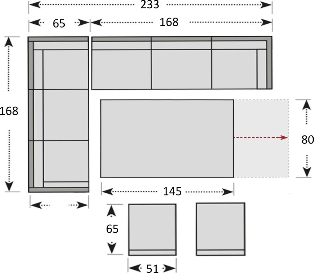 Doppler AVILA zahradní sedací souprava 2+1+1