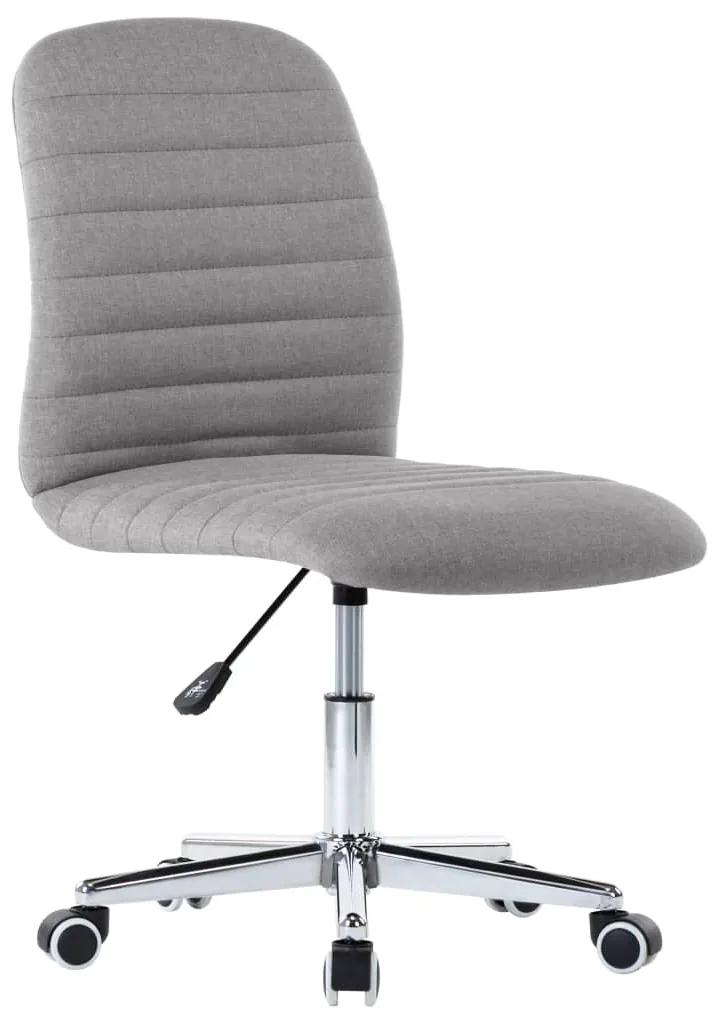 283589 vidaXL Otočná kancelářská židle světle šedá textil