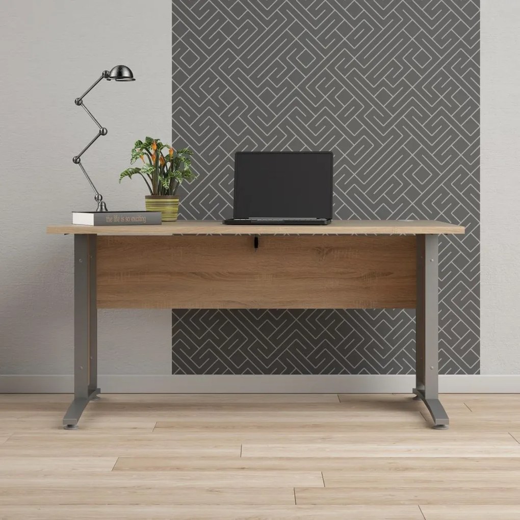 Kancelářský stůl Modulo 150 x 80 cm, dub sonoma / šedá