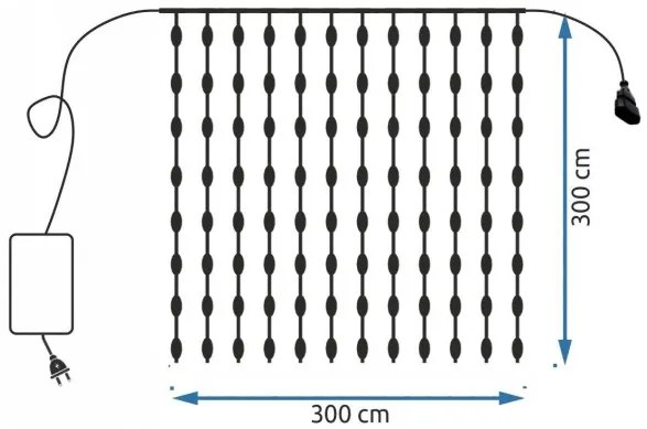LED závěs GL2007 s dálkovým ovládáním (304 LED)