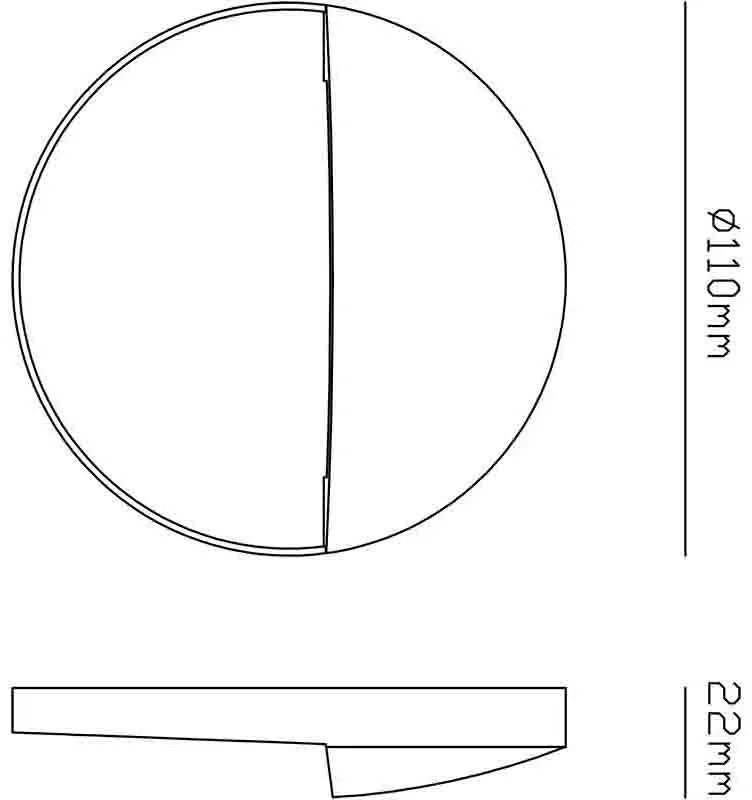 Mantra Gris, bílé svítidlo pro orientační osvětlení exteriéru, 3W LED 3000K, prům 11cm, IP54