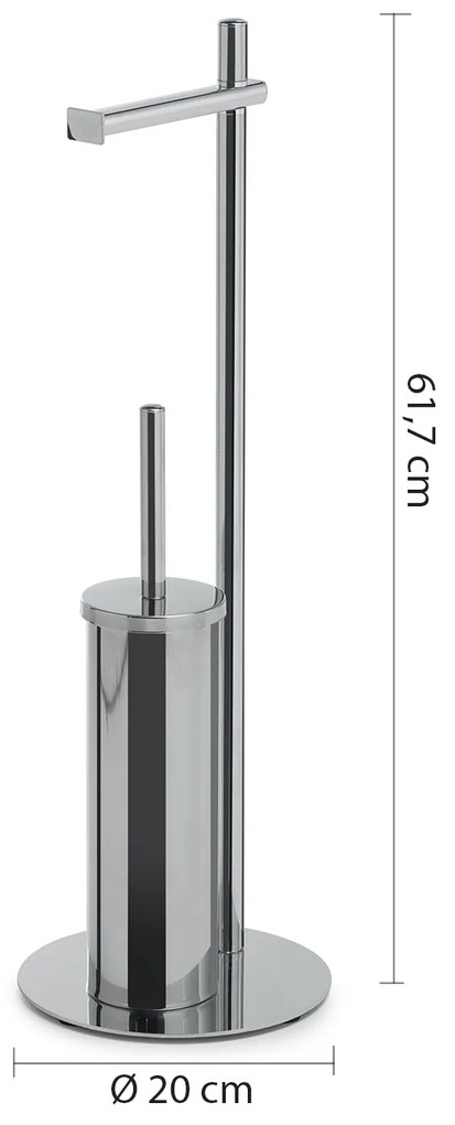 Gedy Gedy, CIRCE stojan s držákem na toaletní papír a WC kartáčem, kulatý, chrom, 143213