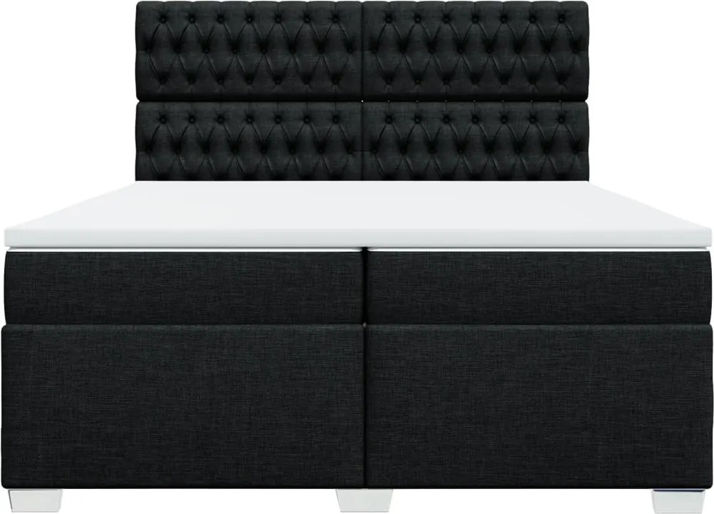 Box spring postel s matrací černá 200x200 cm textil 3292904