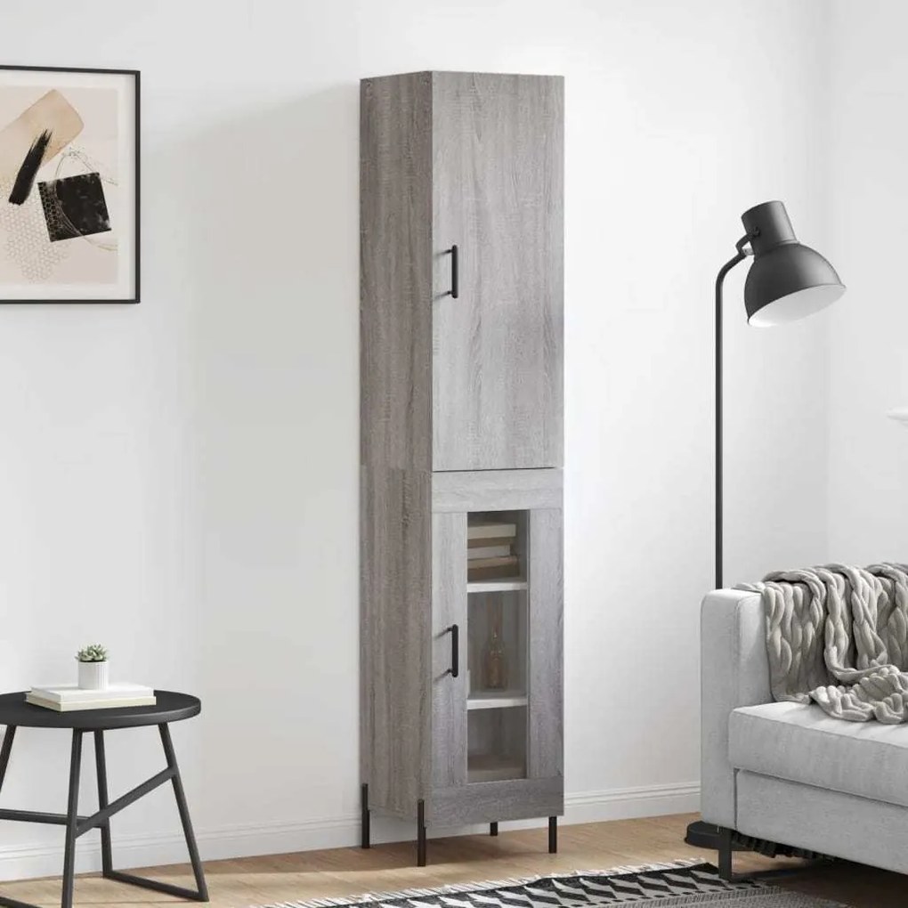 vidaXL Skříň highboard 34,5x34x180 cm kompozit [3199050] Barva: šedá sonoma