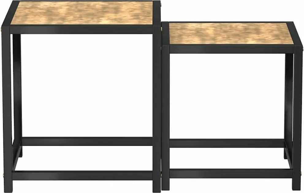 Čajové stolky 2 ks MDF černé a žluté 331656