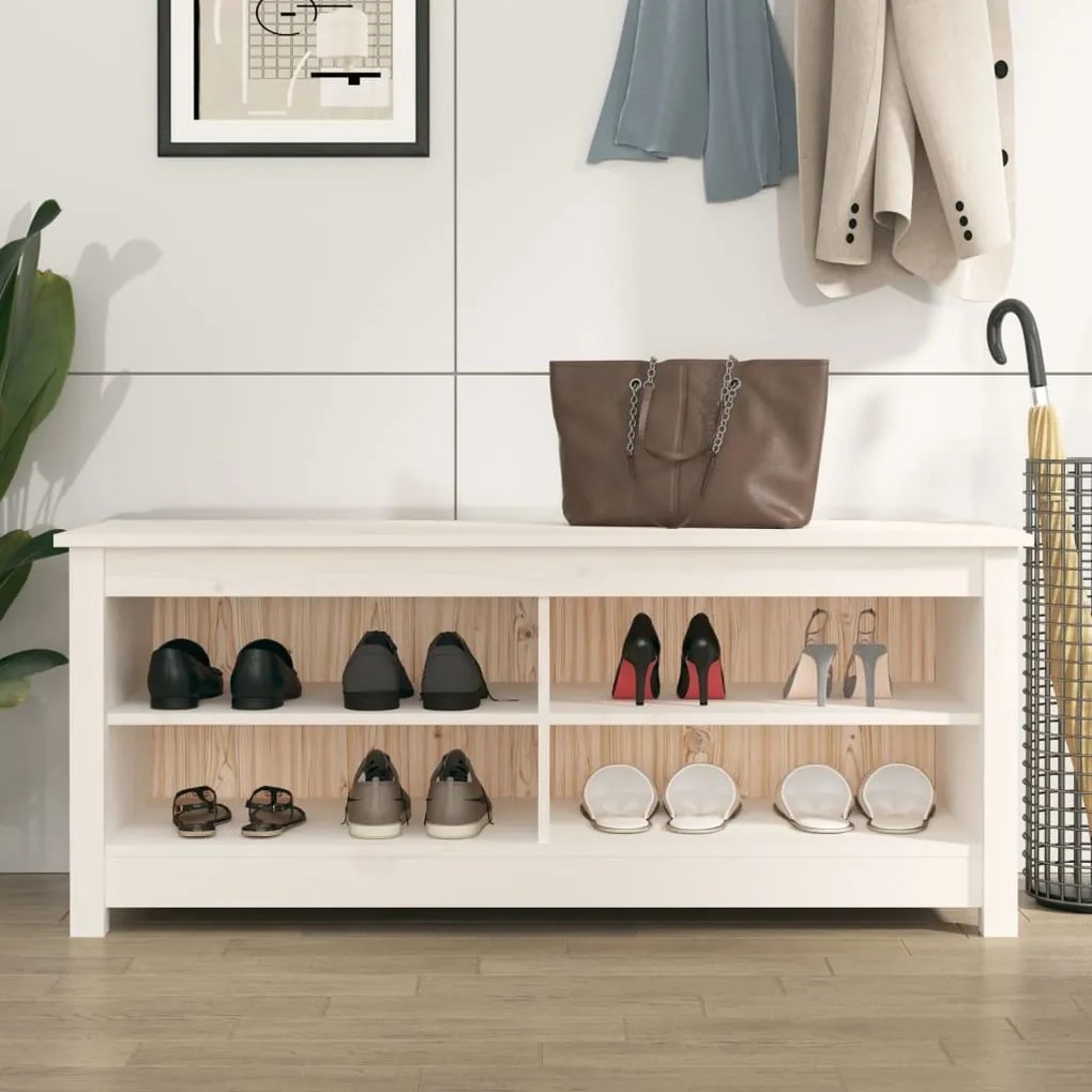 vidaXL Lavice s botníkem 110 x 38 x 45,5 cm masivní borovice [813775] Barva: Přírodní