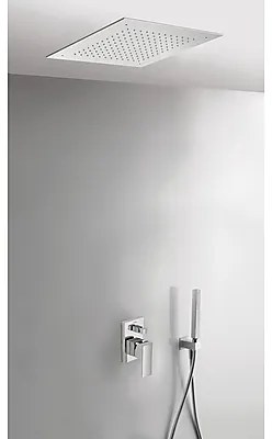 Podomítkový jednopákový sprchový set CUADROs uzávěrem a regulací průtoku. Včetně podomítkového tělesa Sprchové krop (00698001) Tres
